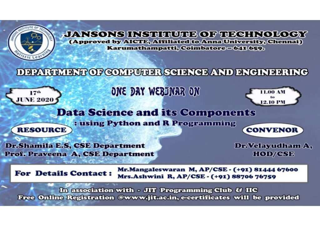 National Level Webinar on “Data Science and its Components: Using ...