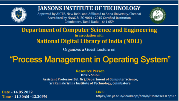 Webinar on “Process Management in Operating Systems” - Jansons ...