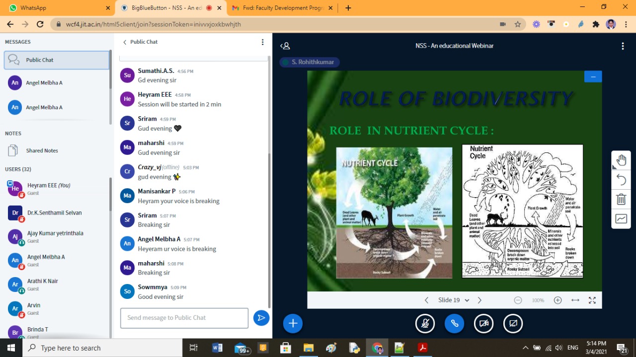 An educational Webinar on “ Role of Biodiversity in Environmental ...
