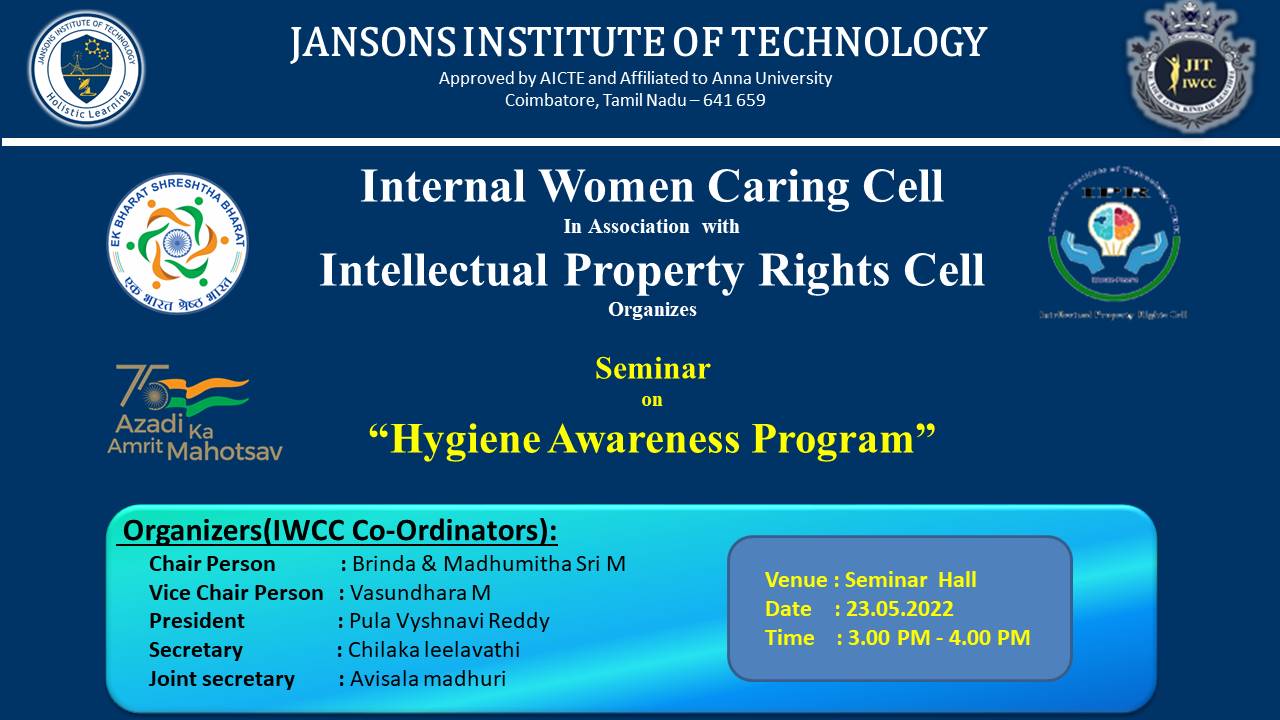 Hygiene Awareness Program - Jansons Institute of Technology