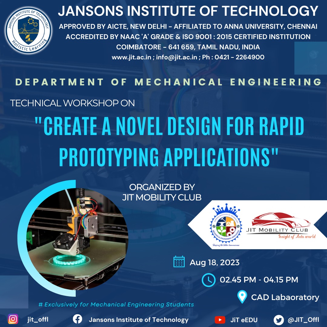 Technical workshop on “Create a Novel Design on Rapid Prototyping ...