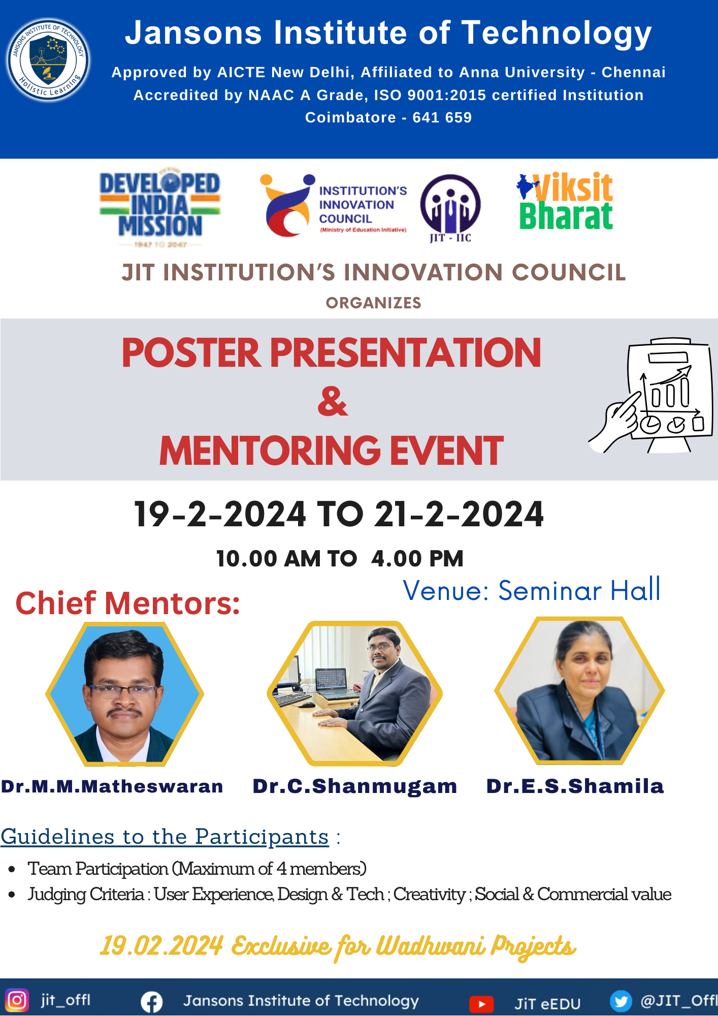 Poster presentation and mentoring event - Jansons Institute of Technology