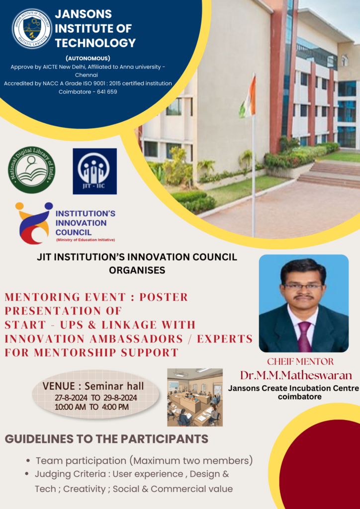 “Mentoring Event: Poster Presentation of Startups & Link with ...